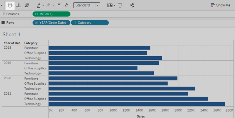 Step 2 Drag And Drop To Take A First Look Tableau